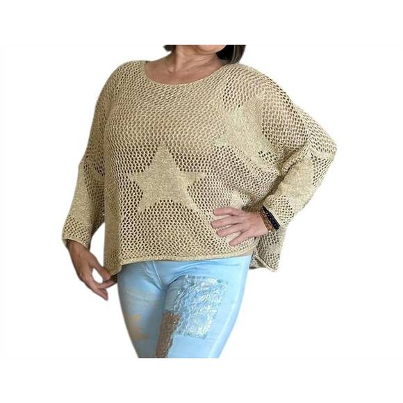 M Made In Italy | Sweaters | New Made In Italy Star Pattern Drop Sleeve ...
